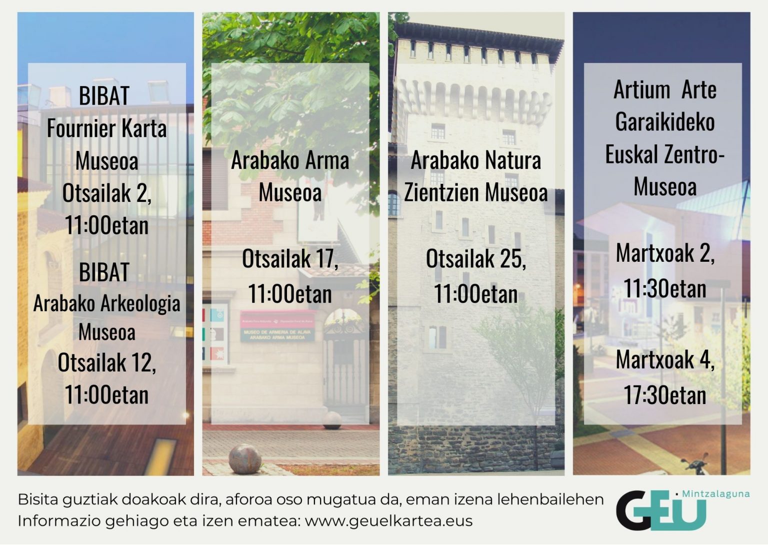 Museoetara bisita gidatuak – Geu Elkartea